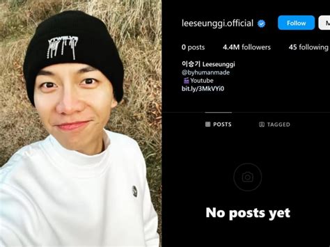 Korean Actor Lee Seung Gi Deletes All His Instagram Posts And Profile