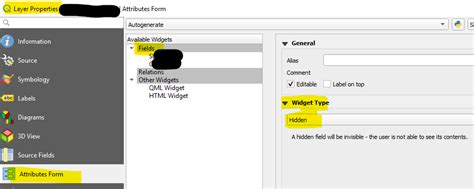 Setting Visibility Of Columns Of Attribute Table In Qgis Geographic