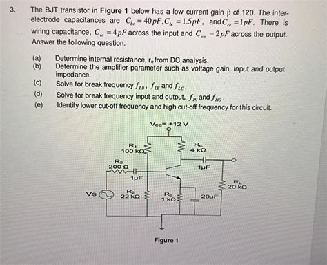 Solved The Bjt Transistor In Figure 1 ﻿below Has A Low