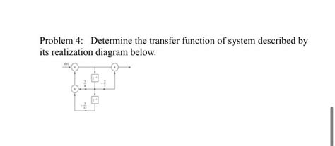 Solved Problem Determine The Transfer Function Of System Chegg