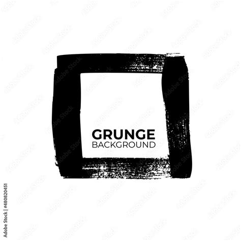 Vector Black Frame Isolated On White Background Grunge Square Template Background With Text