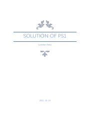 Problem Set 1 Solution Pdf SOLUTION OF PS1 Luochen Feng 2021 10 24 Preload The Required