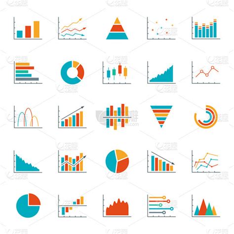 商务图表绘画插图数据图标集矢量金融分析设计