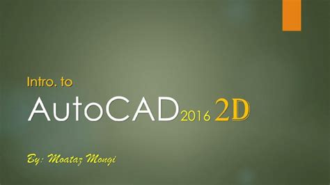 Ppt Intro To Autocad 2016 2d 01 Introduction Dokumen Tips