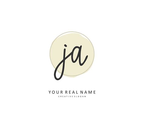 J A Ja Initial Letter Handwriting And Signature Logo A Concept Handwriting Initial Logo With