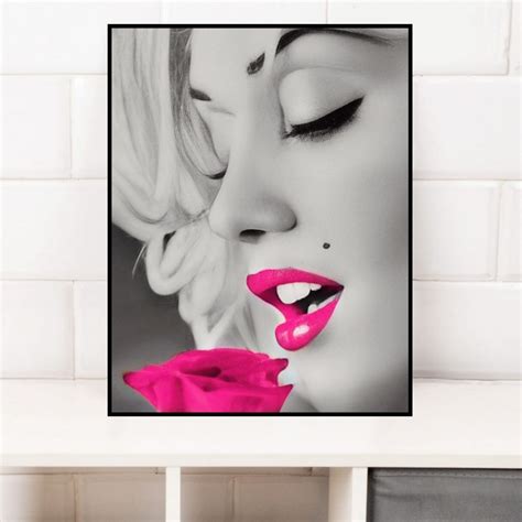 Marilyn Monroe Pink Lips Color Pop Art Poster Framed 11x85 Marilyn