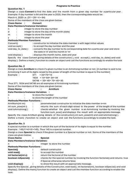 14 Programs To Practice Pdf Programming Constructor Object Oriented Programming