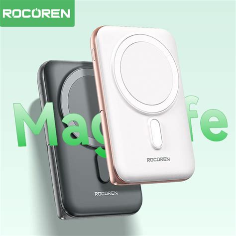 Rocoren Power Bank Fast Charge Mah Pd W Usb Type C Magnetic Wireless Charging Power Bank