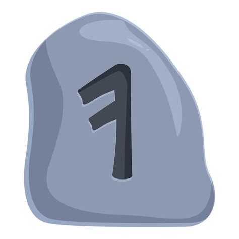 Premium Vector Ancient Rune Stone Showing Fehu Symbol Of Wealth