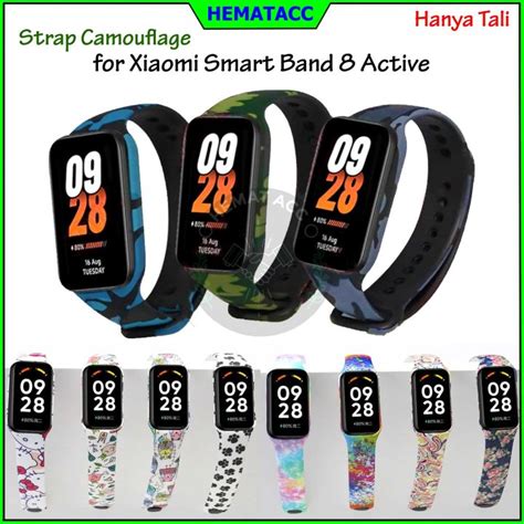 Strap Xiaomi Smart Band 8 Active Motif Kamuflase Tali Jam Mi Band 8 Active Army Hematacc