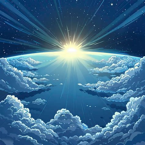 Sunrays Intering Through Ozone Layer Animated Cartoon Style Ar 11