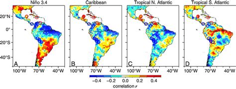 Correlation Between Gridded Precipitation Over Land 30 And Sst Time