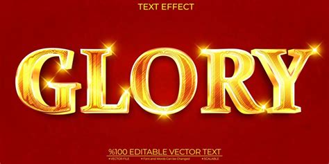 Premium Vector | Gold text shiny glory template editable 3d vektor text effect