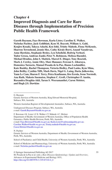 Pdf Improved Diagnosis And Care For Rare Diseases Through Implementation Of Precision Public