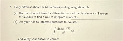 Solved Every Differentiation Rule Has A Corresponding