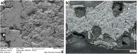 Surface Microstructure Of The Remelted Metal A Sem Image B
