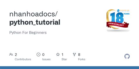 Github Nhanhoadocspythontutorial Python For Beginners