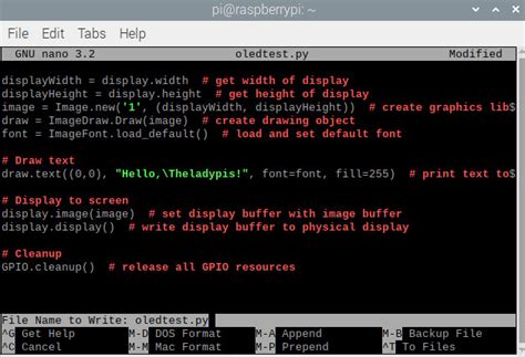 sudo nano oledtest py دیجی اسپارک