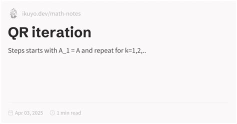 qr iteration