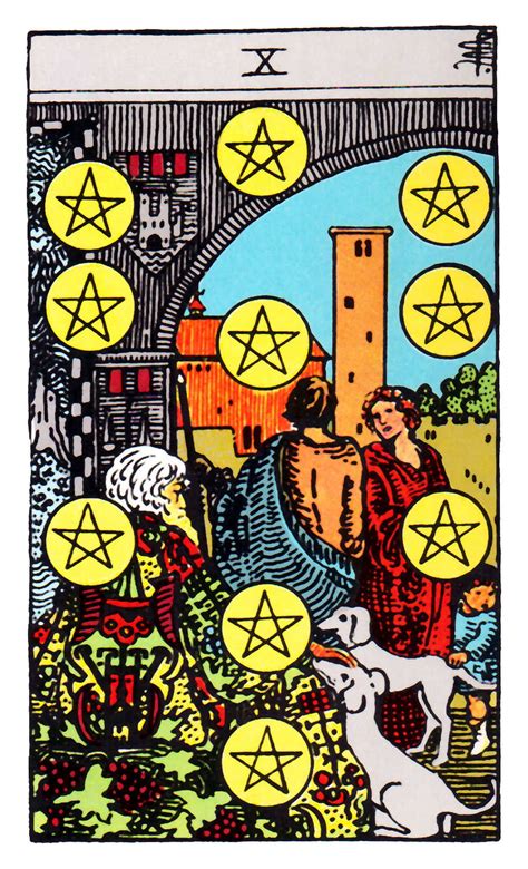 Ten Of Pentacles ~ Rider Waite Tarot Arcanos Tarot Del Amor Pentáculos