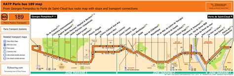 Paris Bus Maps And Timetables For Bus Lines 180 To 189