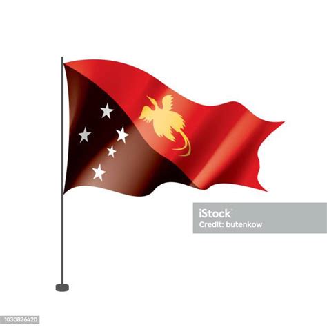 파푸아 뉴 기니 플래그 흰색 배경 벡터 일러스트 레이 션 0명에 대한 스톡 벡터 아트 및 기타 이미지 0명 3차원 형태 국기 Istock