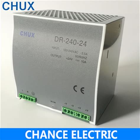 Din Rail Power Supply 24V 10A Ac Dc Converter DR 240 24 SMPS Din Rail Switching Power Supply