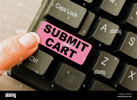 Writing Displaying Text Submit Cart Word Written On Sending Shopping