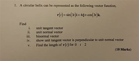 solved 1 a circular helix can be represented as the