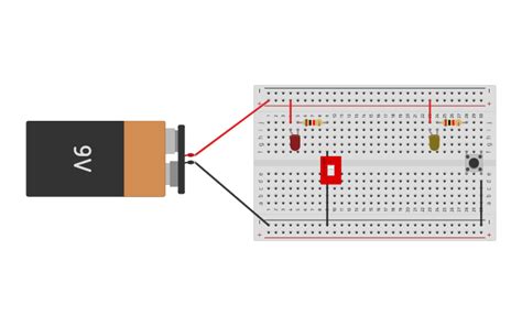 Circuit Design Accensione Di Due Led Tinkercad