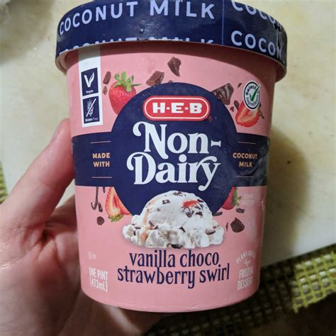 Non Dairy Vanilla Choco Strawberry Swirl Ice Cream From H E B Vegan