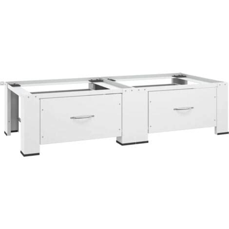 Pedestal Doble Para Lavadora Y Secadora Con Cajones Blanco Vidaxl