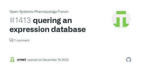 Quering An Expression Database · Issue 1413 · Open Systems
