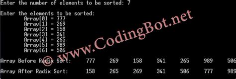 Radix Sort Example And C Code Coding Bot
