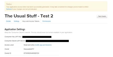 Generate Twitter Consumer Key And Access Token The Usual Stuff