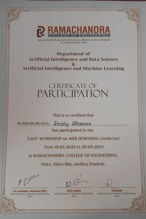 dharani reddy on LinkedIn: its my first workshop certificate i pround to feel according to this…