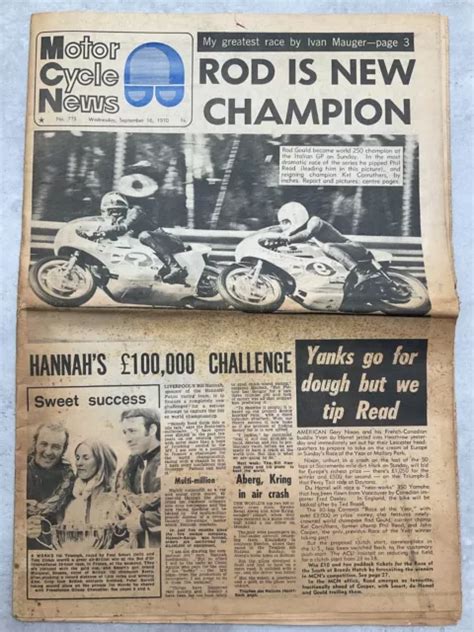 Motor Cycle News September Italian Gp Bol D Or Vintage Newspaper Picclick Uk