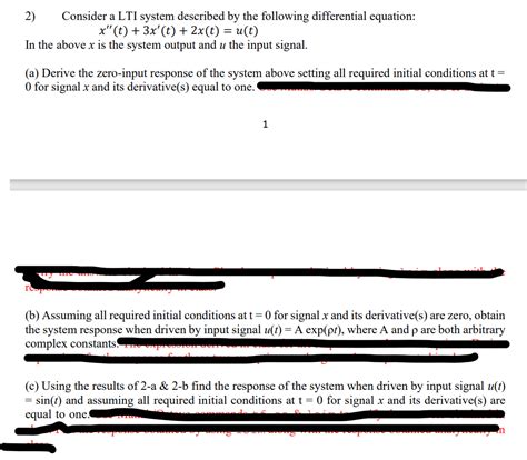 solved 2 consider a lti system described by the following