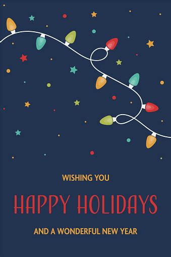 화려한 손으로 그린 조명 코드 소원이 담긴 크리스마스 카드 벡터 그림 갈란드 장식품에 대한 스톡 벡터 아트 및 기타 이미지 갈란드 장식품 겨울 계절 Istock