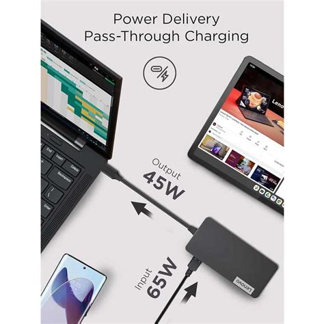 Lenovo Type C Male To HDMI Tri USB Type C TF SD Female Converter