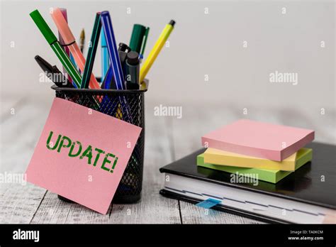 Handwriting Text Update Conceptual Photo Make Something More Modern Or Up To Date Like Software