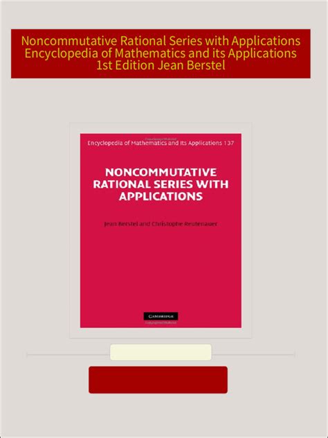 noncommutative rational series with applications encyclopedia of