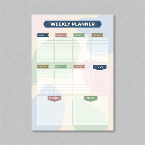 Premium Vector Weekly Planner Template Vector