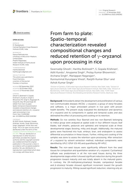 Pdf From Farm To Plate Spatio Temporal Characterization Revealed