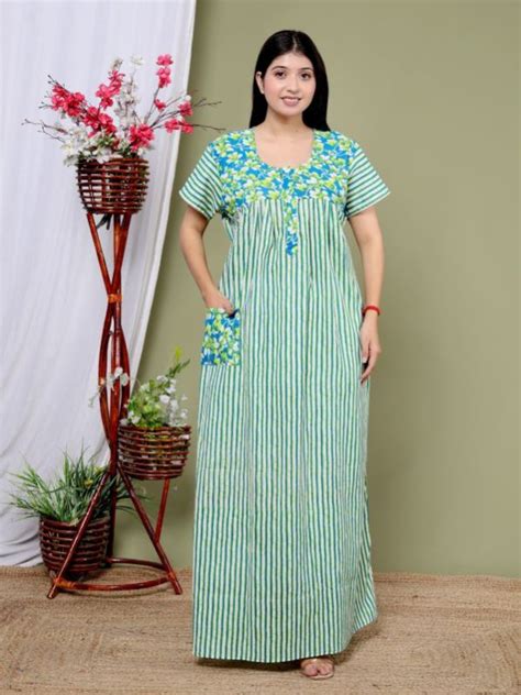 Printed Cotton Nighties Color Multicolor Xl Technics Machine Made