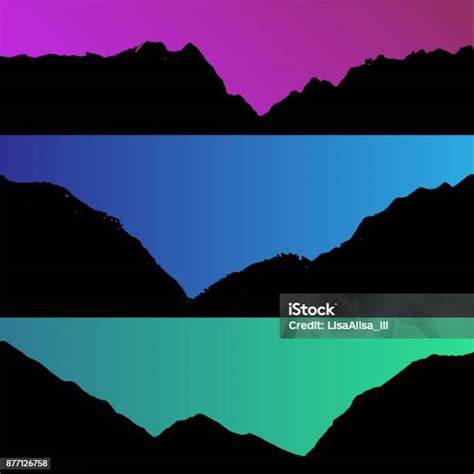 언덕과 산 풍경 실루엣 벡터의 집합입니다 현실적인 나무 숲 언덕 실루엣 밤에 저녁 하늘에 야외 자연 장면 가로수에 대한 스톡 벡터 아트 및 기타 이미지 Istock