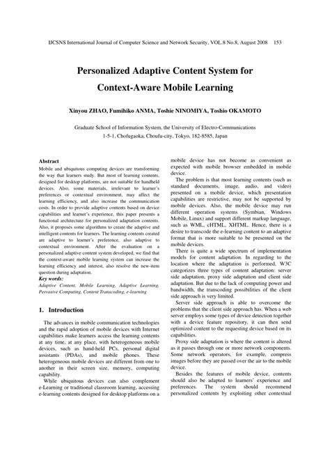 Pdf Personalized Adaptive Content System For Context Aware Mobile