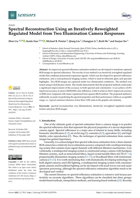 Pdf Spectral Reconstruction Using An Iteratively Reweighted Regulated