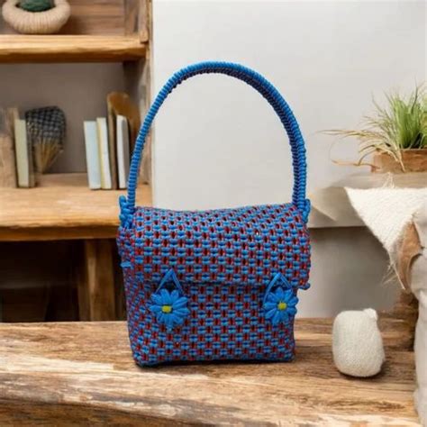 Royal Blue Plastic Wire Handmade Designer Handbag At ₹ 380piece