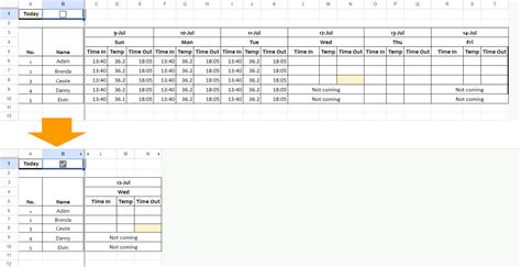 Sorting How To Show Columns Based On Today S Date And Hide The Rest Stack Overflow